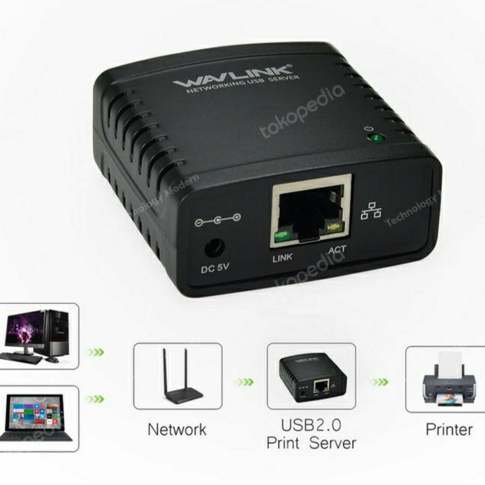 Jual Network Print Server LAN RJ45 to USB (1 Printer Dengan beberapa ...