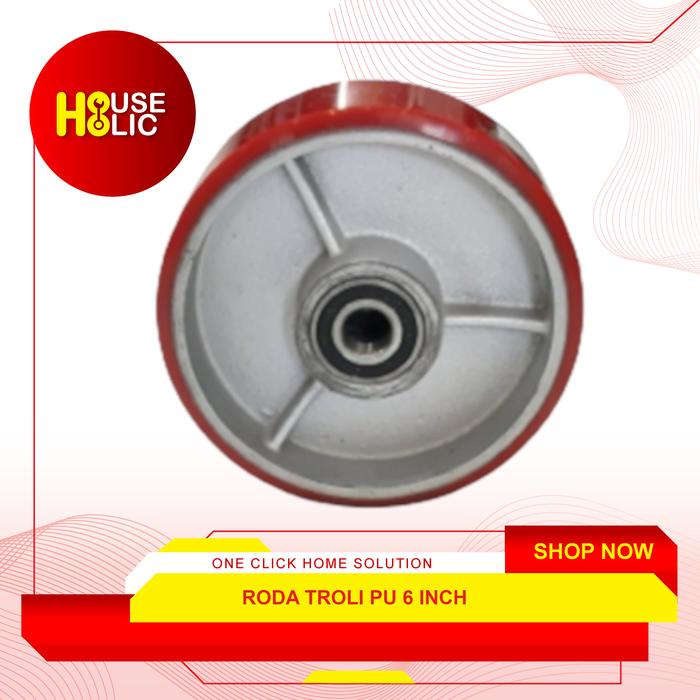 Jual Roda Troli Trolley PU 6" Inch / Roda Palet Nilon Roda Caster ...