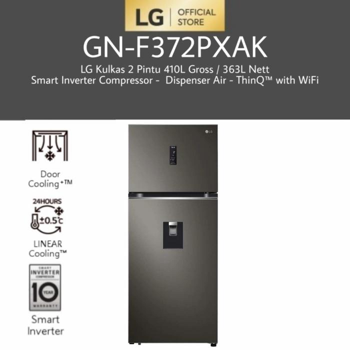 Jual LG Kulkas 2 Pintu Besar 2 Door Big Refrigerator 363Ltr GNF372PXAK ...