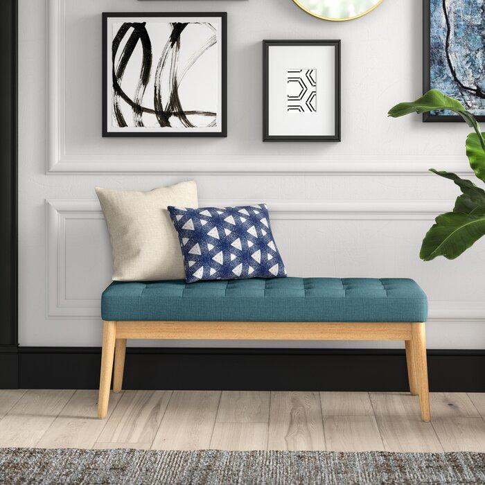 Jual Bangku Bench Model Minimalis Kayu Sungkai Kain Fabric Panjang 120 ...