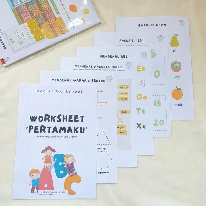 Jual Worksheet Pertamaku / Lembar kerja anak usia 2th+ - A4 + Zipper ...
