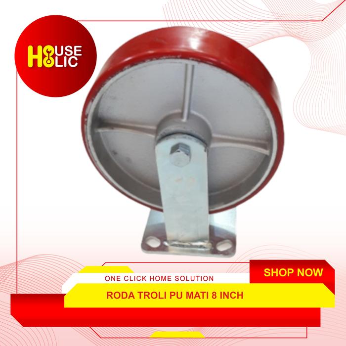 Jual Roda Troli Trolley PU 8" Mati / Roda Palet Nilon Roda Caster ...