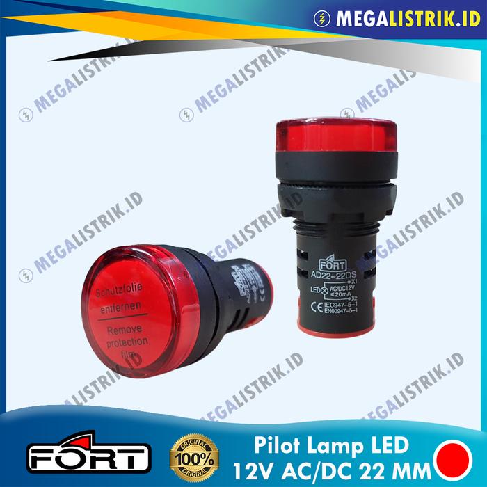 Jual Fort Pilot Lamp LED 22mm 12V AC/DC AD22-22DS / Lampu Kontrol ...