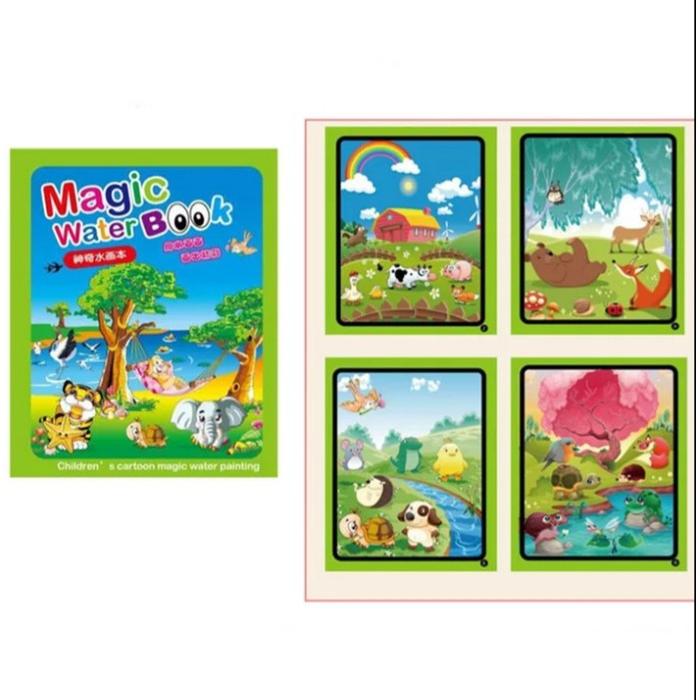 Jual [ Little Feetsy ] Mini Themes water doodle coloring book / buku ...