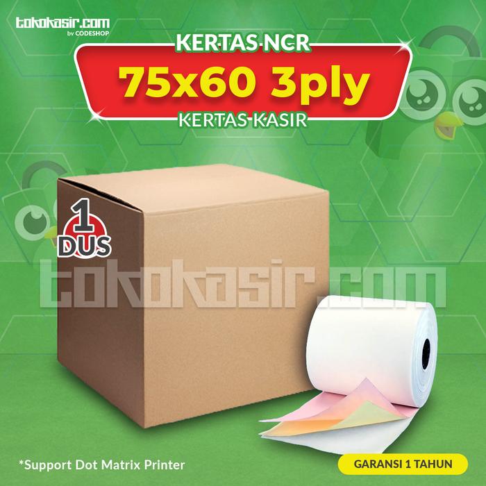 Jual KERTAS STRUK KASIR 75 X 60 mm 3PLY ROLL PRINTER DOT MATRIX EPSON ...