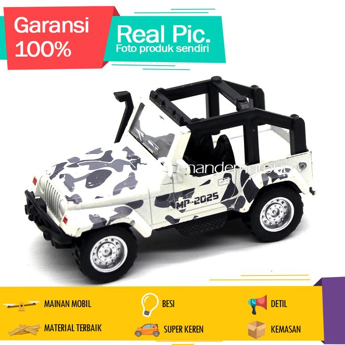 Jual Diecast Miniatur Mainan Mobil Truk Jeep Militer Pullback Metal ...