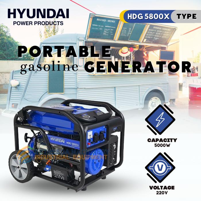 Jual Genset Hyundai 5000 watt. Portable Genset 5 kva HDG 5800 - Kota ...