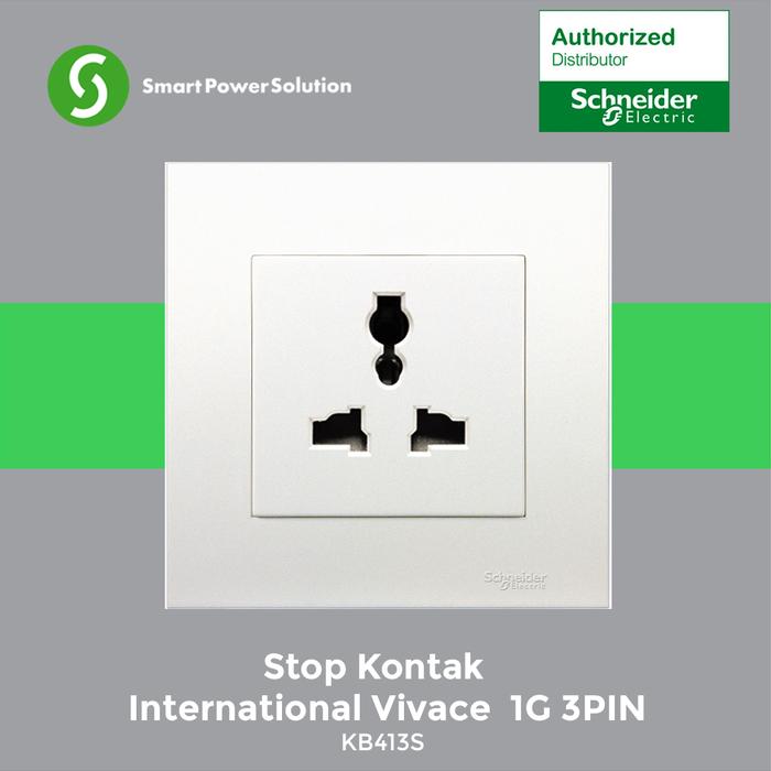 Promo Schneider Stop Kontak Universal 3 Pin Vivace - KB413S - Jakarta ...
