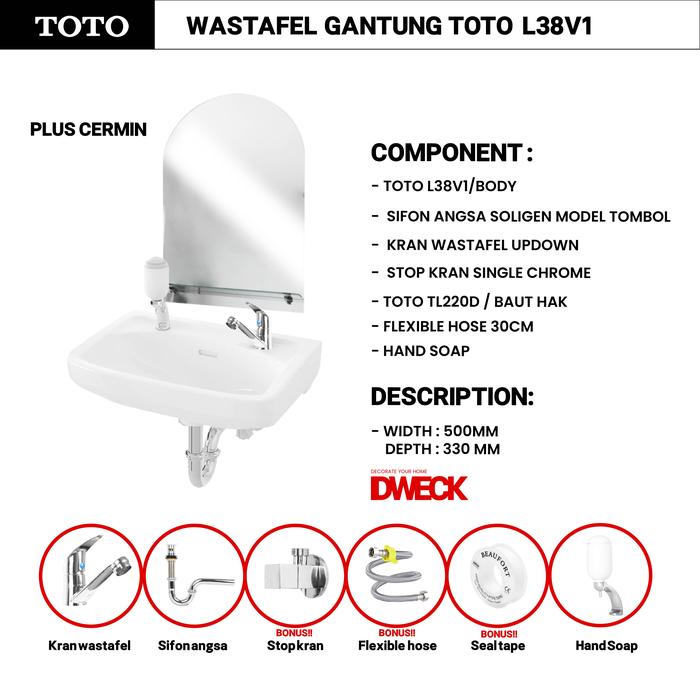 Jual Wastafel Gantung TOTO Wall Hung Lavatory All Type Khusus INSTANT ...