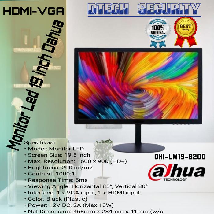 Jual Monitor led dahua 19inch Hdmi\vga dahua Monitor DHI-LM19-B200 - Kota Bandung ...