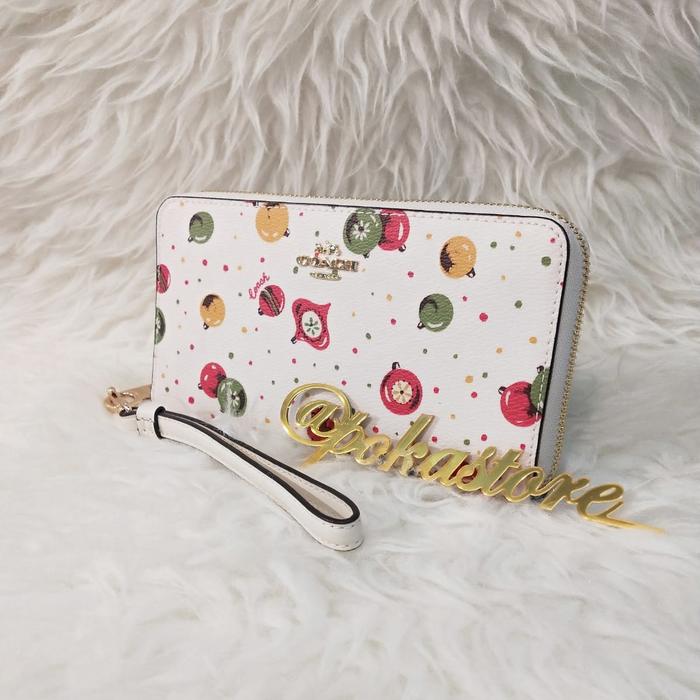 Jual Dompet COACH Ornament Print Long Zip Around Wallet Chalk Mlt ...
