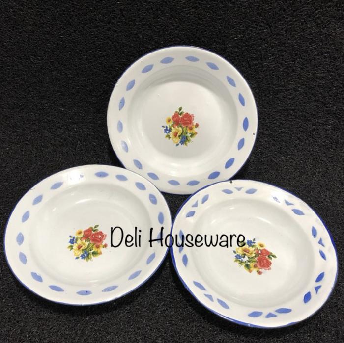 Jual Piring Bunga Enamel Piring Seng Piring Makan Jadul 22Cm - BUNGA ...