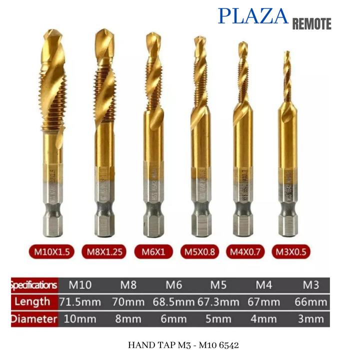 Jual MATA BOR HAND TAP 6542 M3 - M10 TITANIUM UNTUK BOR BESI - Jakarta ...
