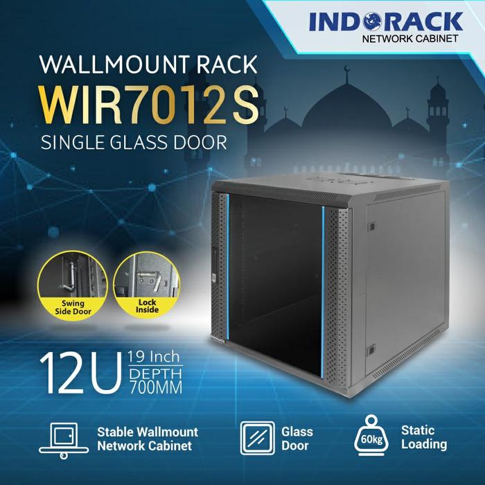 Jual WALLMOUNT RACK INDORACK WIR7012S 12U 700MM 19 INCH - SINGLE GLASS ...