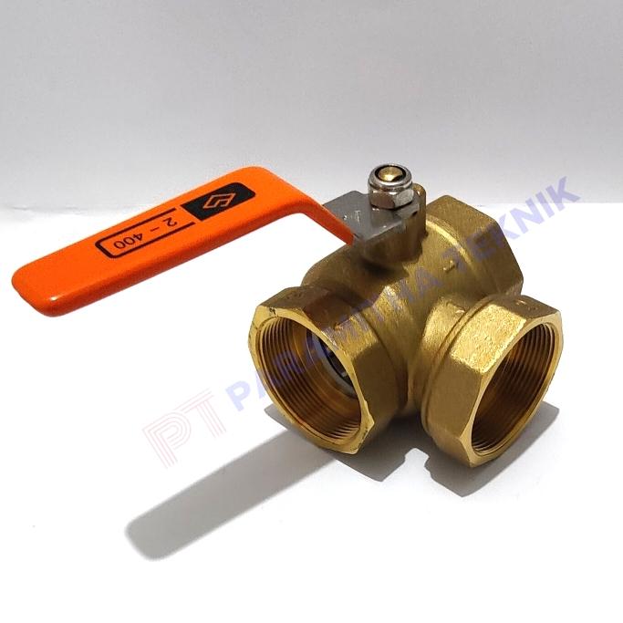 Jual Ball valve 3 way 2" / kran cabang tiga kuningan triway / Sailing ...