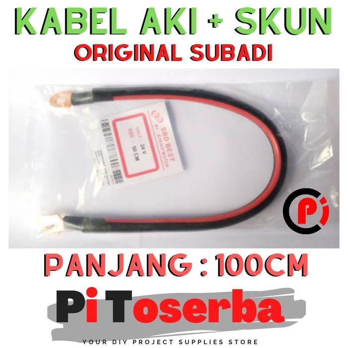 Jual SBD Kabel Aki Baterai 12V 24V Plus Skun Lubang 10mm Panjang 100cm ...