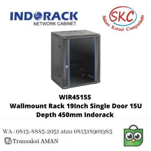 Jual Wallmount Rack 19Inch Single Door 15U Depth 450mm Indorack ...