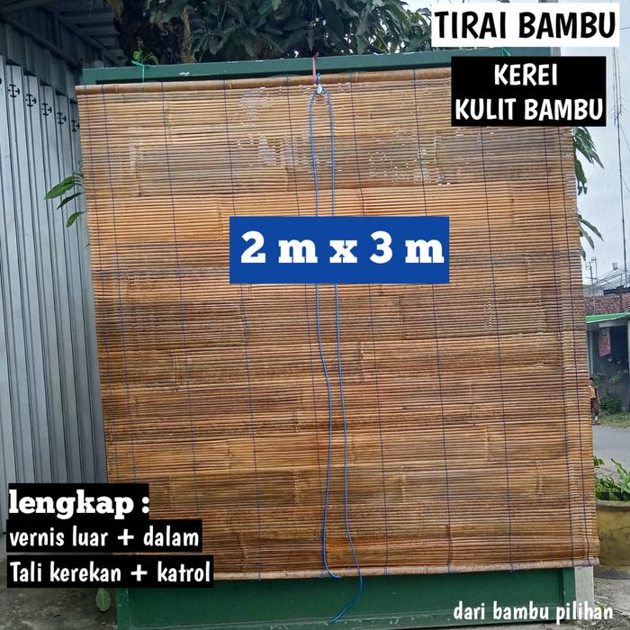 Jual TIRAI KEREI KULIT BAMBU 2Mx3m VERNIS + KATROL PARTISI PEMBATAS ...