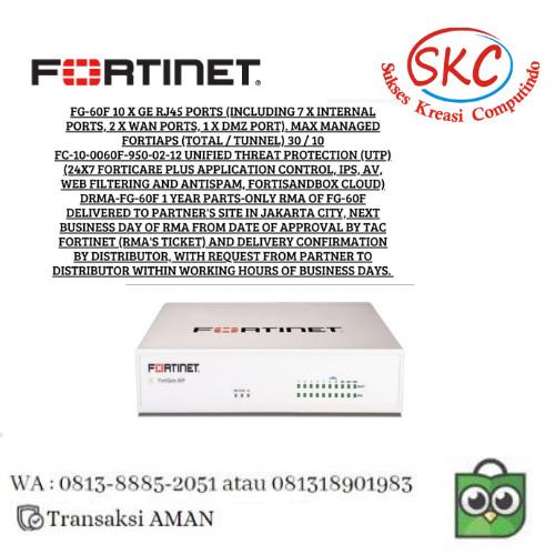 Jual Fortinet FG-60F 10 x GE RJ45 ports - Jakarta Barat - Sukses Kreasi ...