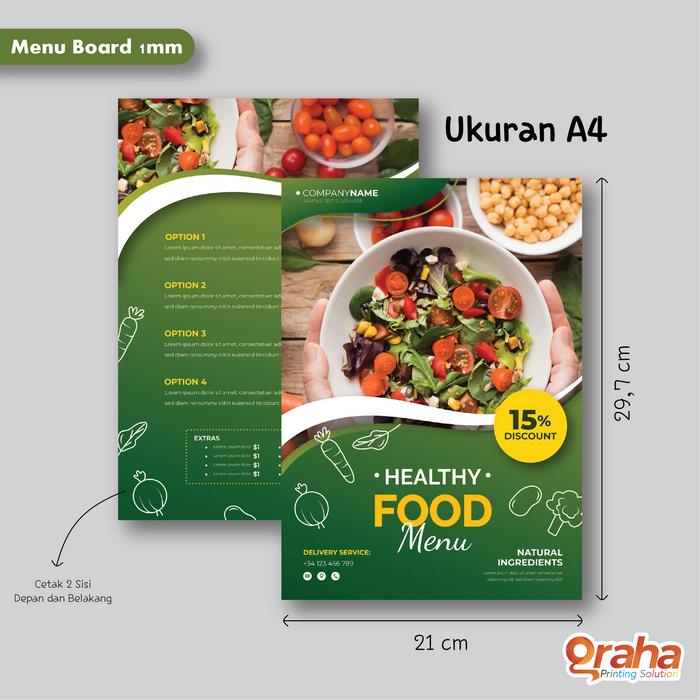 Jual Cetak Daftar Menu Board / Papan Menu / Menu Resto A4 (Paket Hemat ...