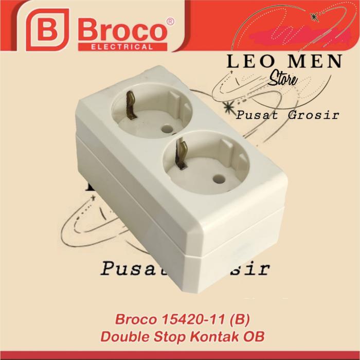 Jual Stop Kontak OB~Stop Kontak Out Bow~Broco~2 Lubang~SEGI~15420~Cream ...
