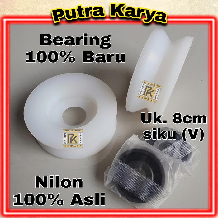 Jual Roda Pagar Besi Nillon (Tanpa Rumah) Ukuran 8cm Rell Siku (V ...