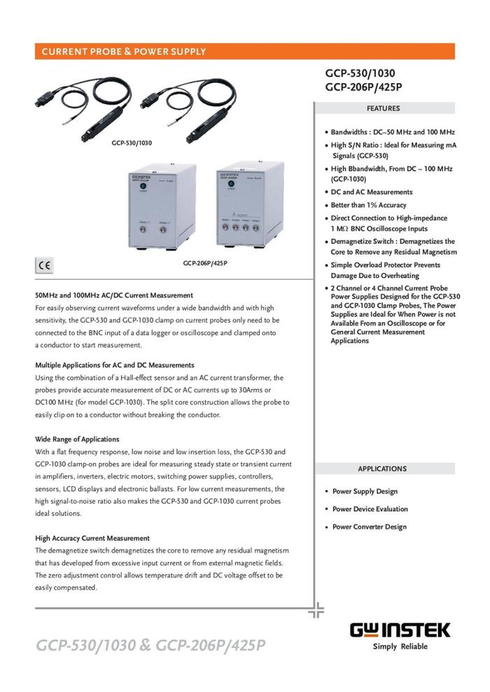 Jual GW Instek GCP-530 50MHz/30A Current Probe (Oscilloscope ...