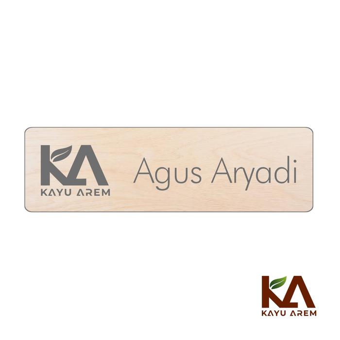Jual Name Tag Papan Nama Dada Grafir Magnet tempel Bahan Kayu ...