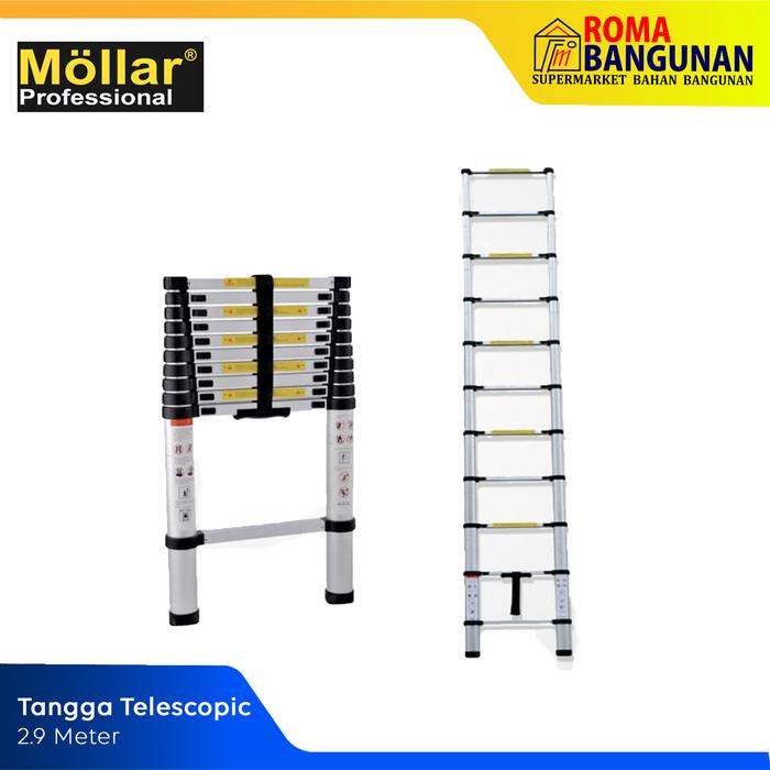 Jual MOLLAR Tangga Lipat Teleskopik 2.9 Meter Single Telescopic Ladder ...