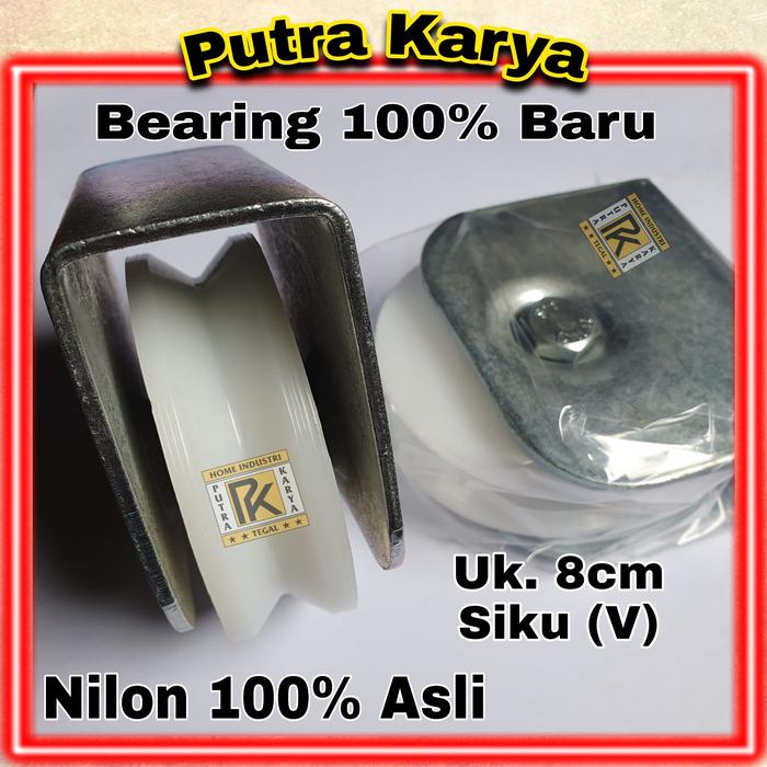 Jual Roda Nilon Pagar Besi Ukuran 8cm, Rell Siku (V) Tidak Berisik ...