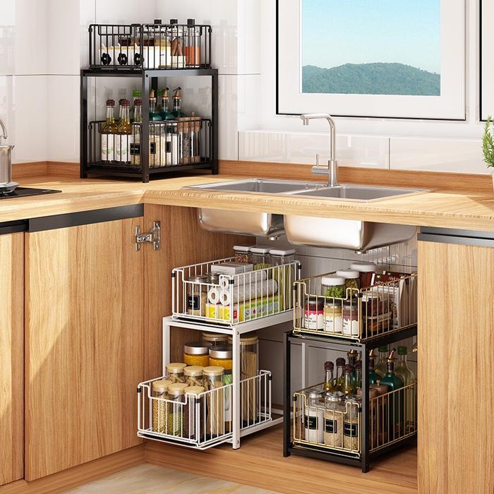 Jual Rak Dapur Bawah Wastafel Rak Kabinet Lemari Dapur Keranjang ...