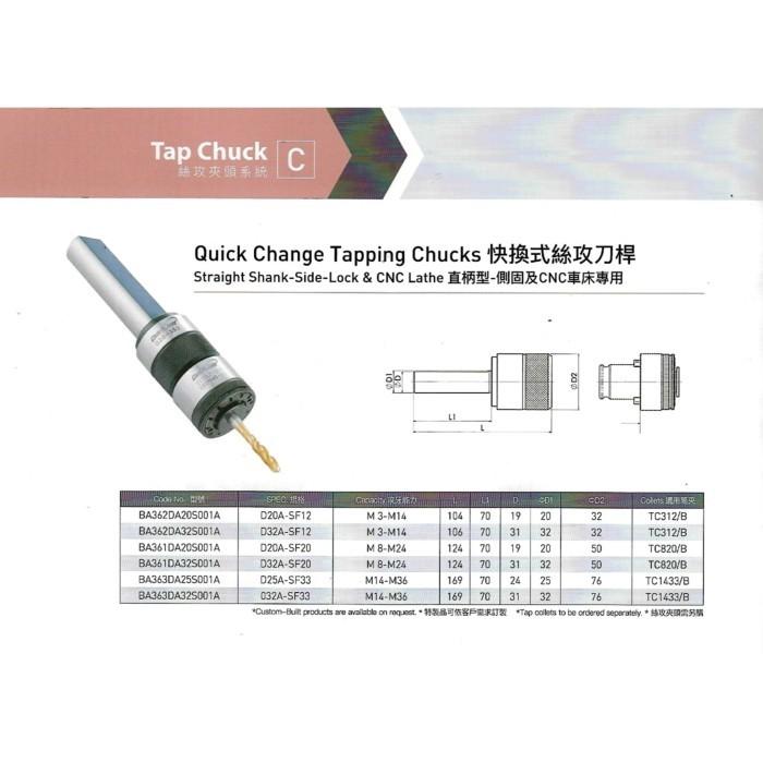 Jual ARBOR TAPPING D20A-SF20 QUICK CHANGE TAPPING CHUCK HOLDER TAIWAN ...