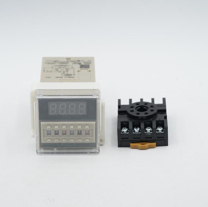 Jual Relay DH48S-S AC 220V Twin Timer Relay Counter Digital with Base ...