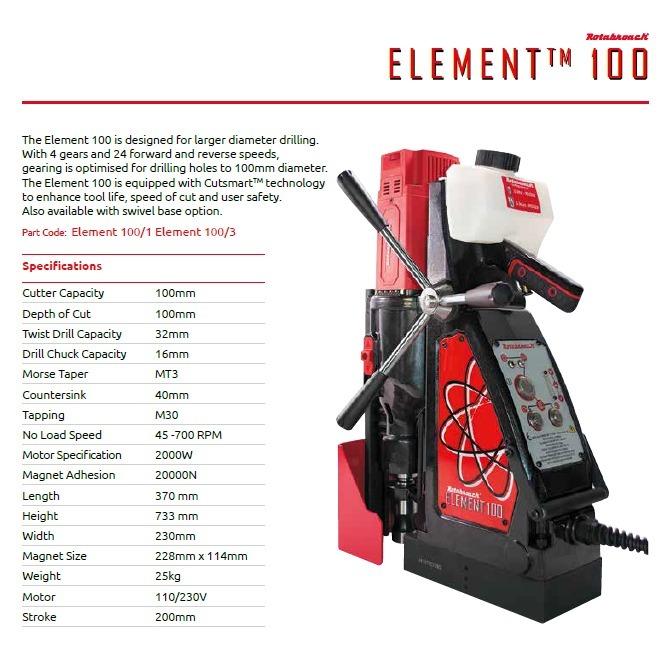 Jual ROTABROACH Magnetic Drilling and Tapping Machine type ELEMENT-100 ...