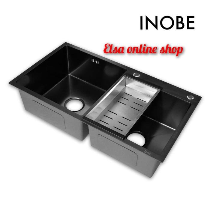 Jual Kitchen sink INOBE 8245 black bak cuci piring lobang stainless ...