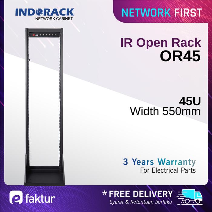 Jual OR45 Indorack Open Rack 45U Width 550mm Rak Server Audio Modem ...
