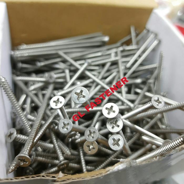 Jual Skrup FAB Stainless 6 x 3 / Tapping Screw Flat Head / FH / SUS 304 ...