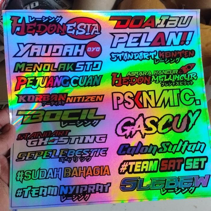Jual Stiker Pack Kata Kata Racing / Stiker Viral / Stiker Hologram ...