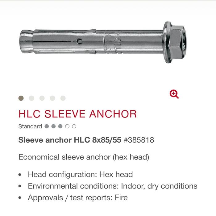 Jual DYNABOLT DINABOLT SLEEVE ANCHOR HILTI HLC M8 X 85MM - 5 pc ...