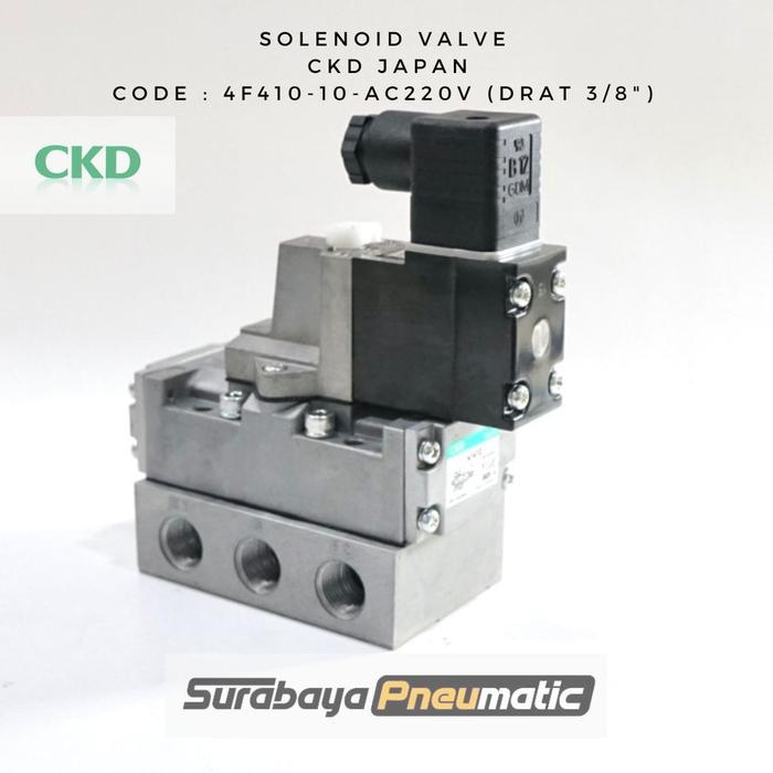Jual CKD Japan - 4F410-10-AC220V (Drat3/8") - Solenoid Valve Pneumatic ...