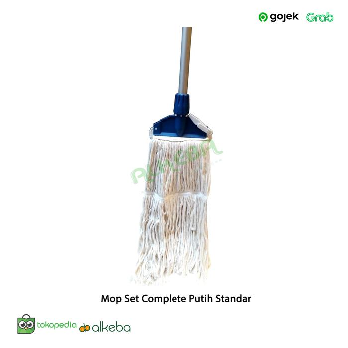 Jual mop set complete kain putih premium / tongkat + frame + kain ...
