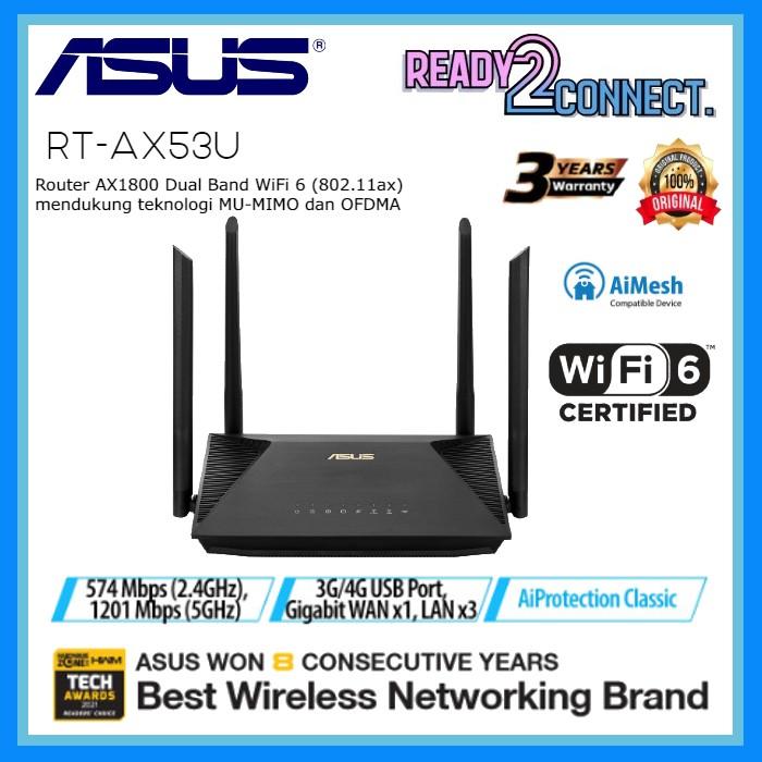 Jual ASUS RT-AX53U AX1800 Router Dual Band WiFi 6 802.11ax MU-MIMO & OFDMA - Jakarta Pusat ...