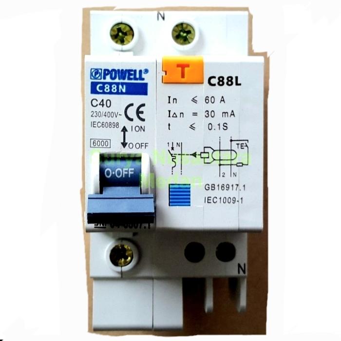 Jual POWELL ELCB 2 POLE RCBO 40A Anti Kontak - Kota Surabaya - Butik ...