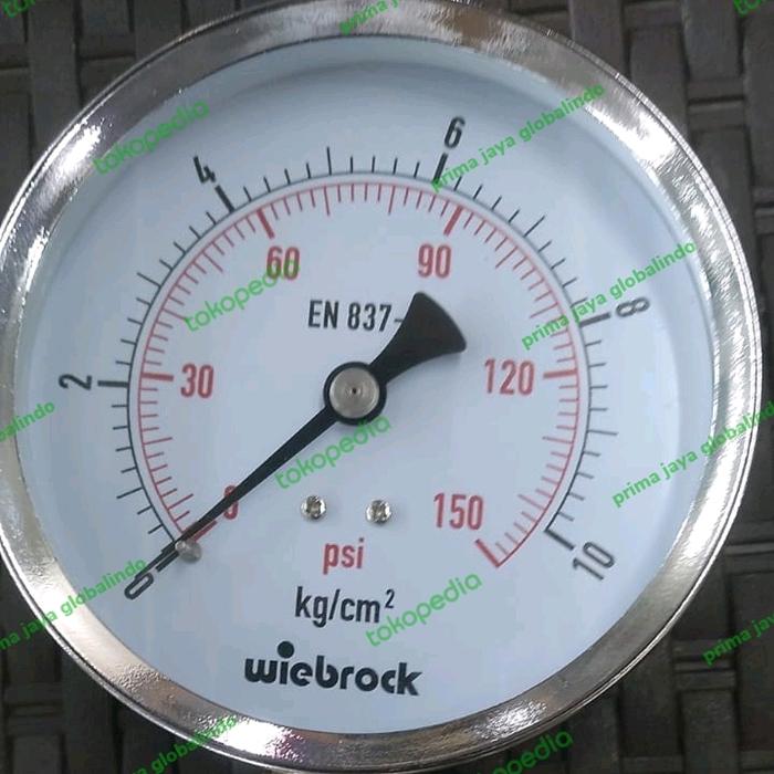 Jual Pressure gauge wiebrock 4" 10 kg / pressure gauge 10kg/cm2 ...