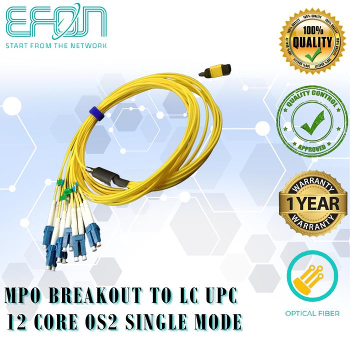 Jual MPO Female Breakout LC UPC 12 Core Singlemode 9/125Um Type A/B ...