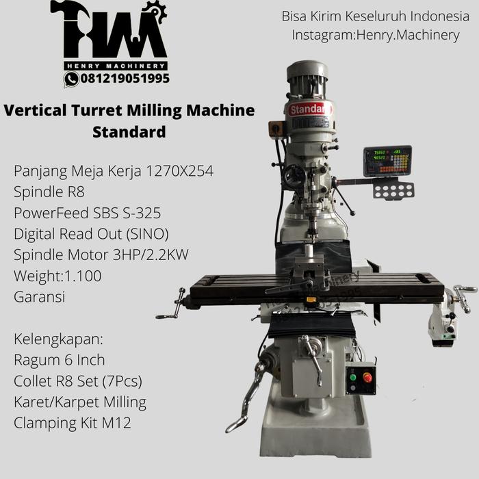 Jual Mesin Milling Standard (Taiwan) / Vertical Turret Milling Machine ...