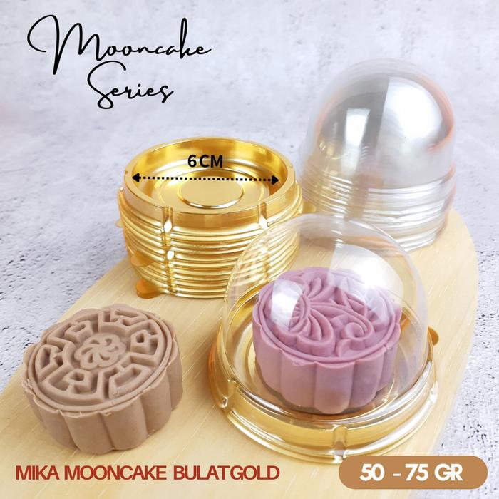 Jual Mica Mooncake Dome Tray Case Gold Moon Cake Mika Bulat Kue Bulan ...