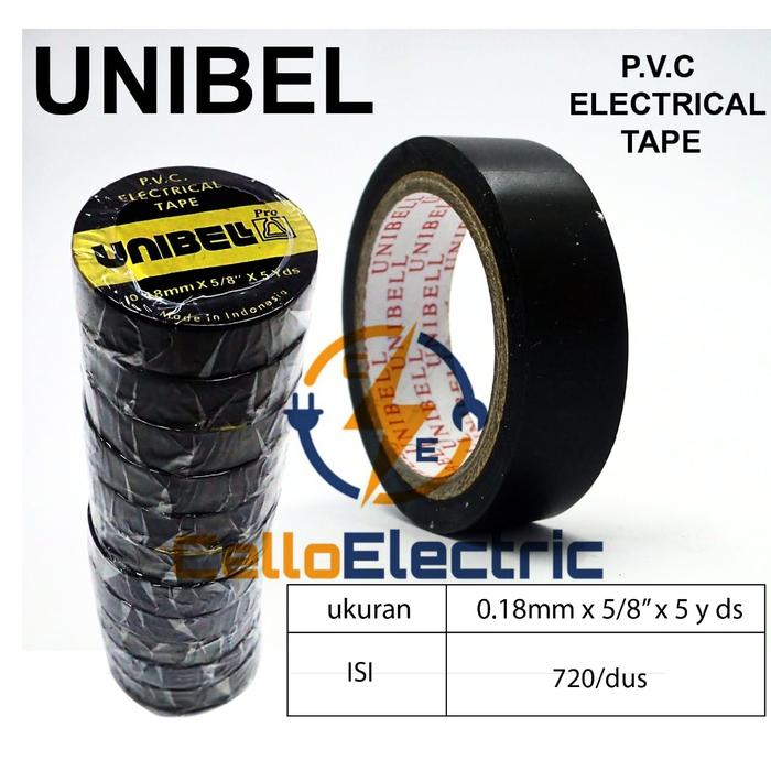 Jual Isolasi UNIBELL / Solasi Listrik Kecil / Isolasi Hitam Unibel 5 ...