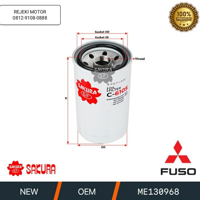 Jual OIL FILTER OLI MITSUBISHI FUSO 190 220 PS FM517 FN527 ME130968 ...