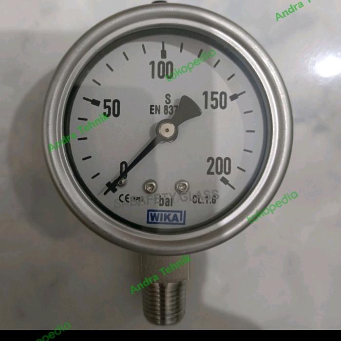 Jual pressure gauge wika 0-200 bar size 2,5 inch full stainless ...